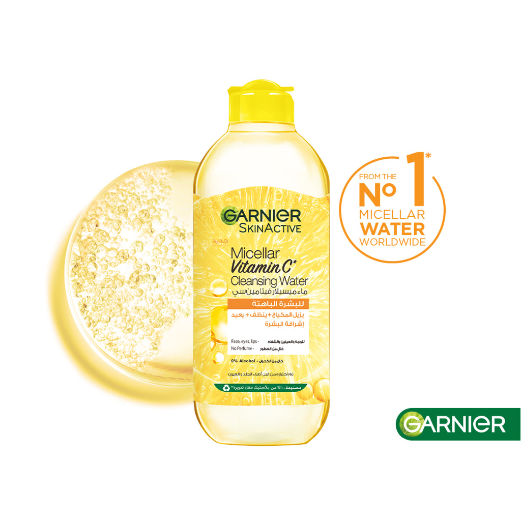 Garnier Vitamin C Micellar Water Facial Brightening Cleanser and Makeup ...