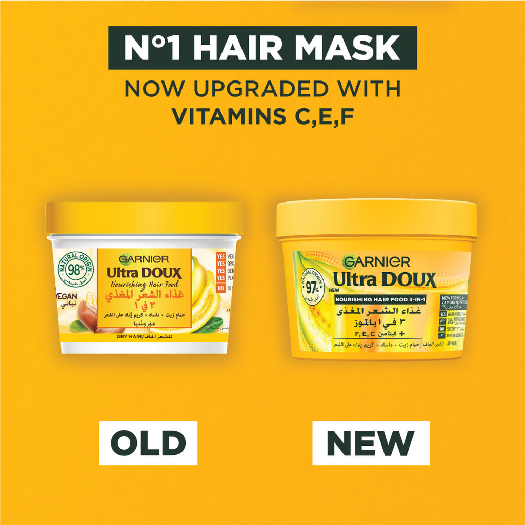 Garnier Ultra Doux Vegan Hair Food Banana And Shea Butter 3-in-1 ...
