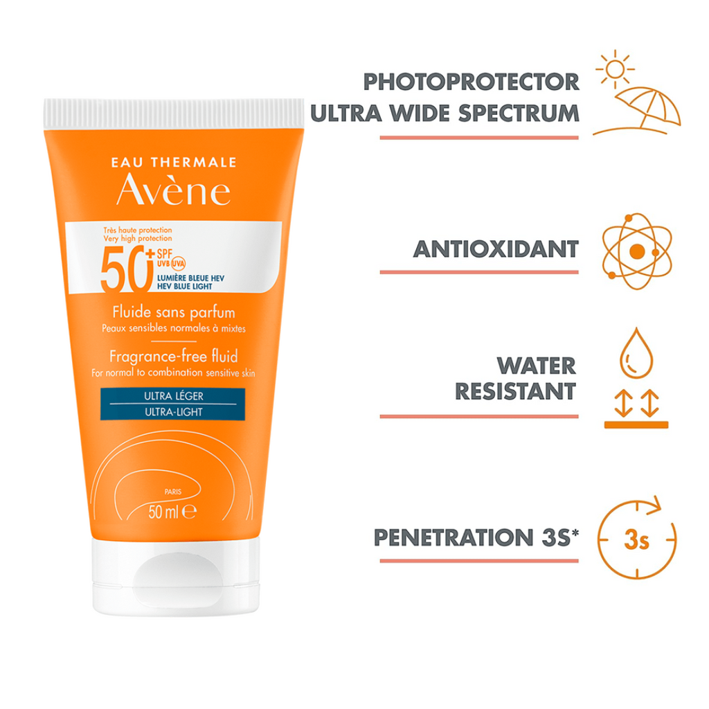 Avene Ultra Broad Spectrum Spf50+ Fragrance Free Fluid For Normal To ...