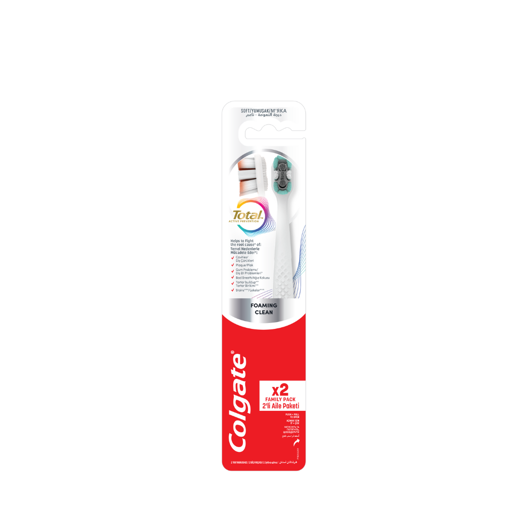 Colgate Total Active Prevention Foaming Clean Soft Toothbrush 1+1 – Feel22