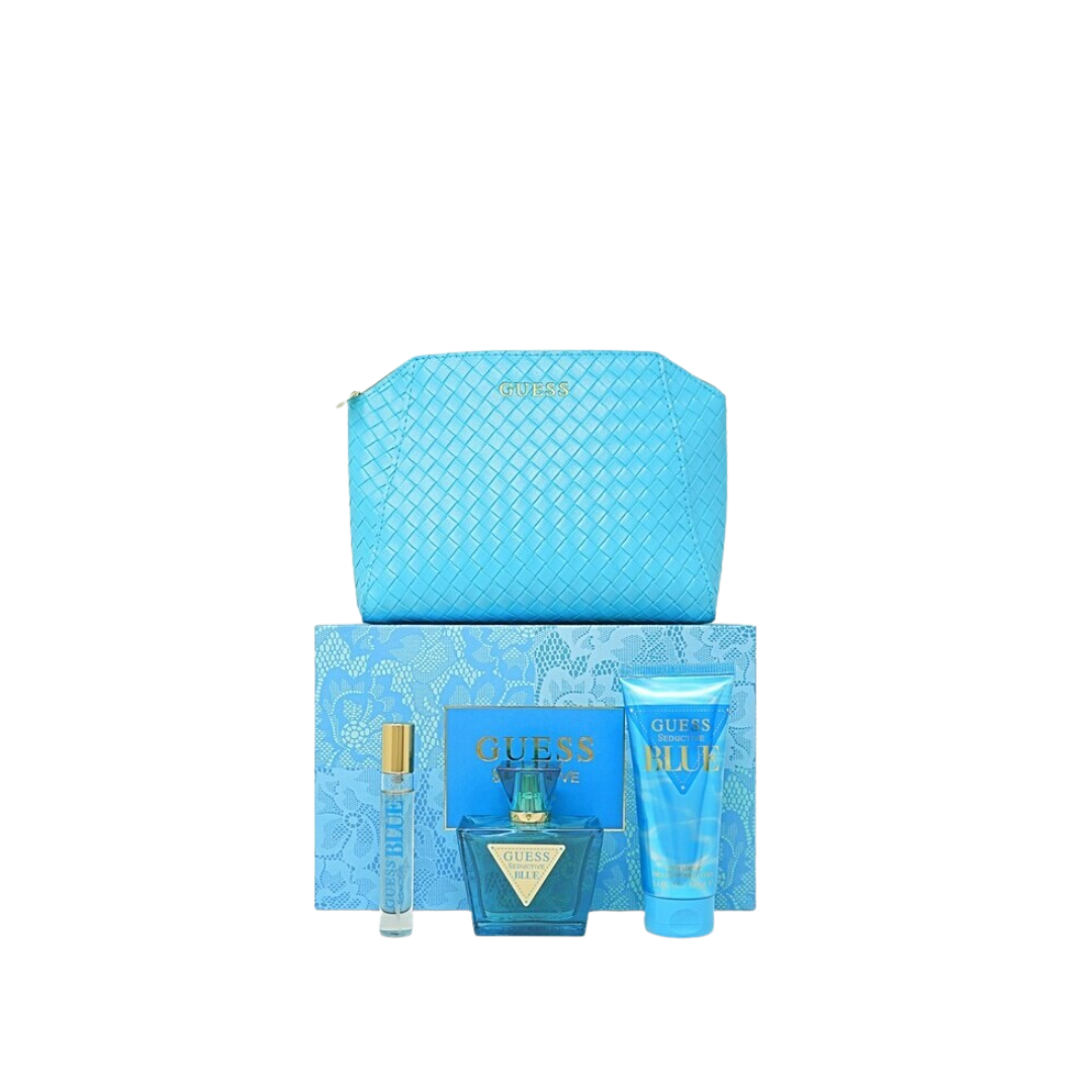 Guess Ladies Seductive Blue Pouch Gift Set | Perfume Sets – Feel22