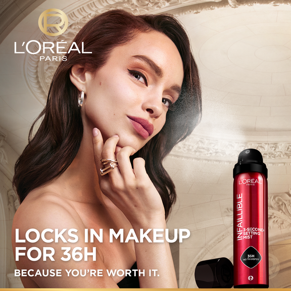 L’Oréal Paris Infaillible 3-second Setting Mist Spray, Locks Makeup Fo ...