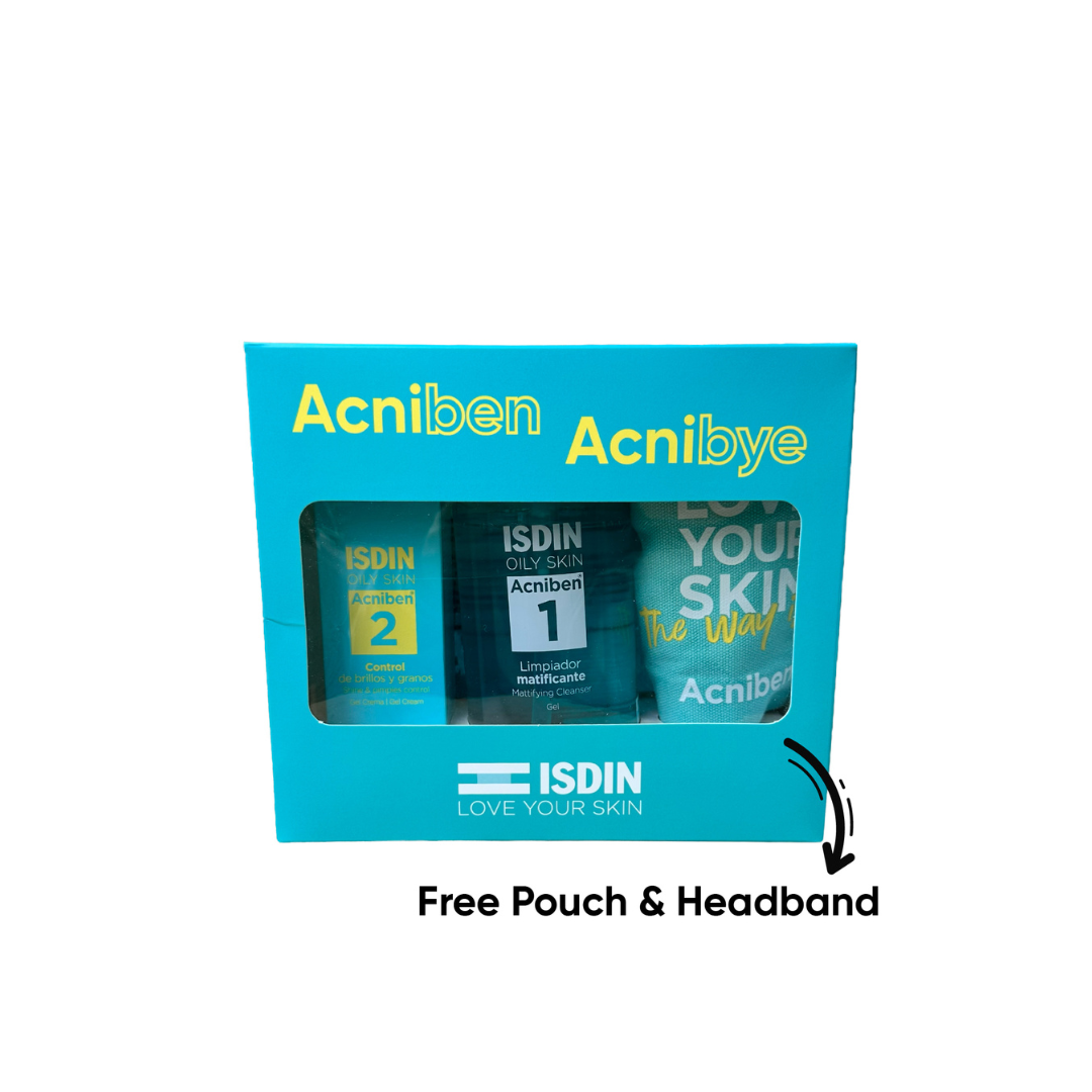 Isdin Acniben Gel Cream + Free Pouch And Headband Gift Set | Skincare ...