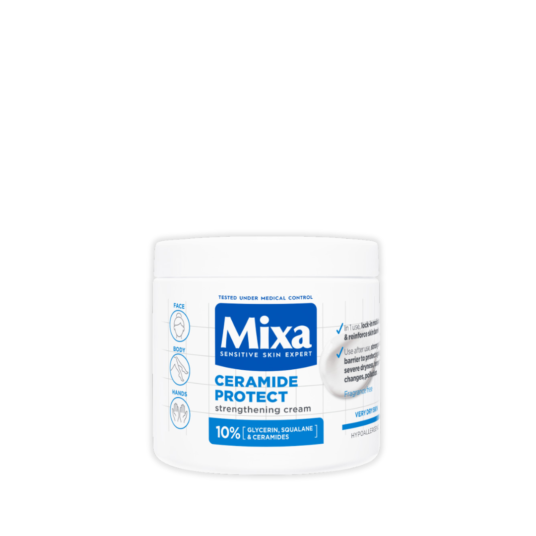 Mixa Ceramide Protect Face, Hands & Body Cream Jar For Dry, Very Dry ...