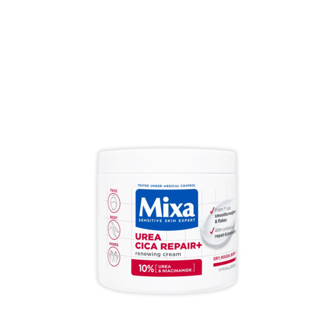 Mixa Urea Cica Repair Face, Hands & Body Cream Jar For Keratosis ...