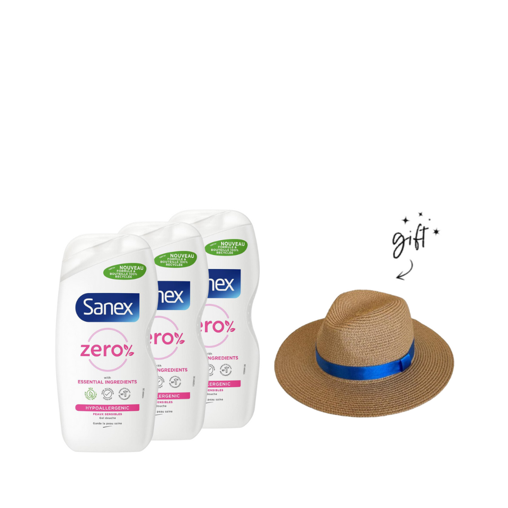 Sanex Zero % Shower Gel Buy 3 Get Hat Bundle | Body Care – Feel22