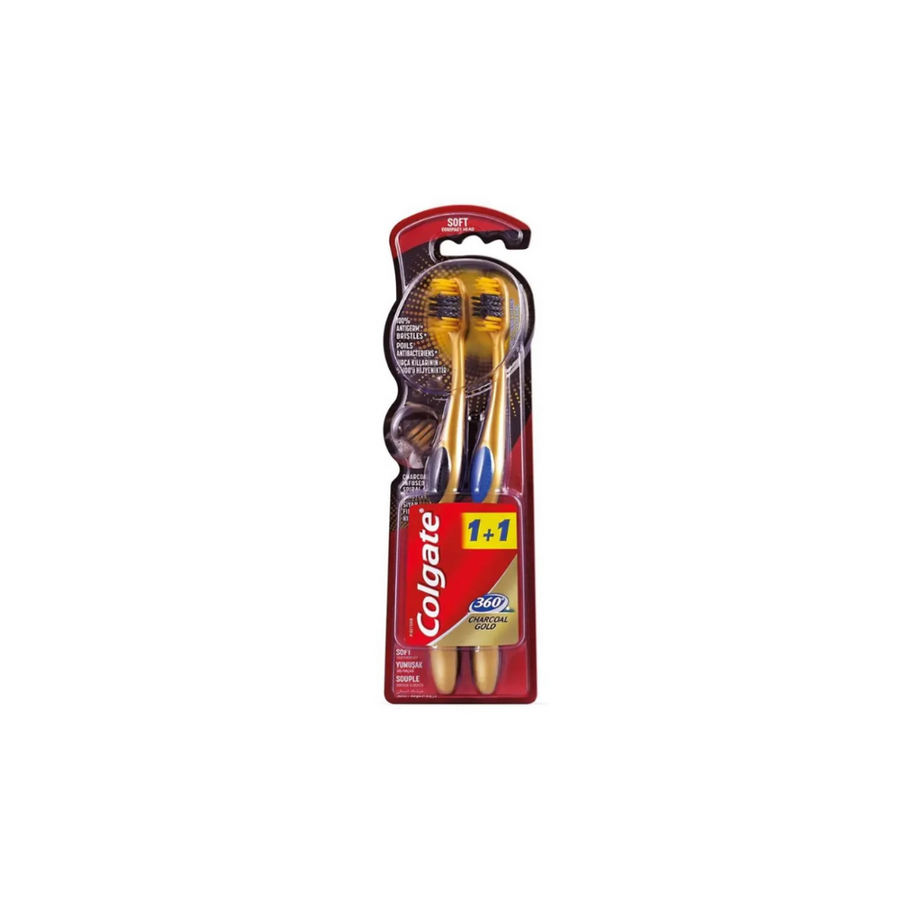 Colgate 360 Toothbrush Charcoal Gold Soft Buy 1 Get 1 Free| Dental Care ...
