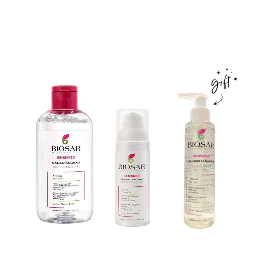Biosar Sensimed Soothing Cream & Micellar Bundle + Free Cleanser ...