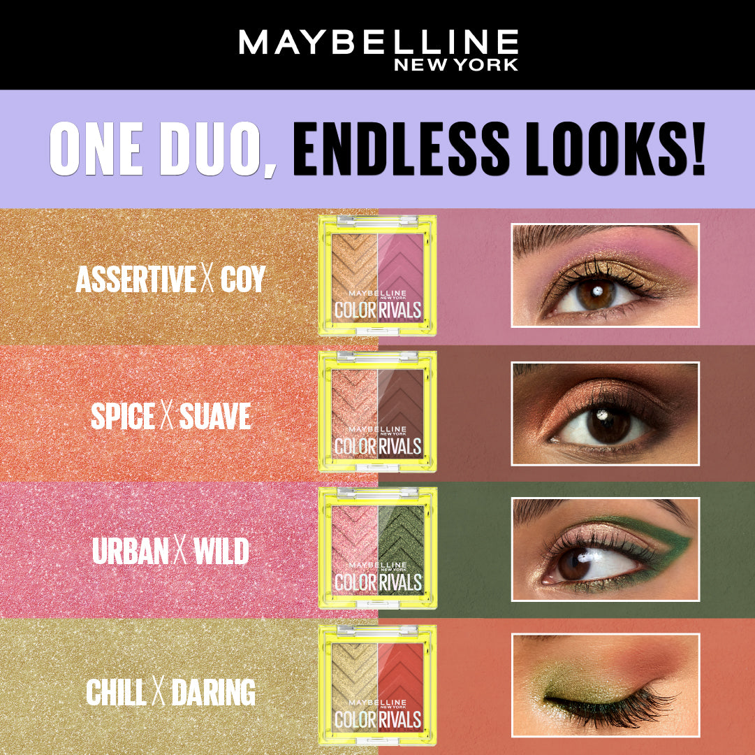 Maybelline Colour Rivals Eyeshadow Palette Duo| Makeup – Feel22